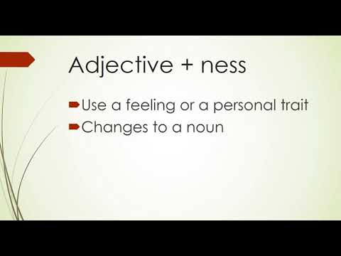 Suffix part 6 - adjective + ness