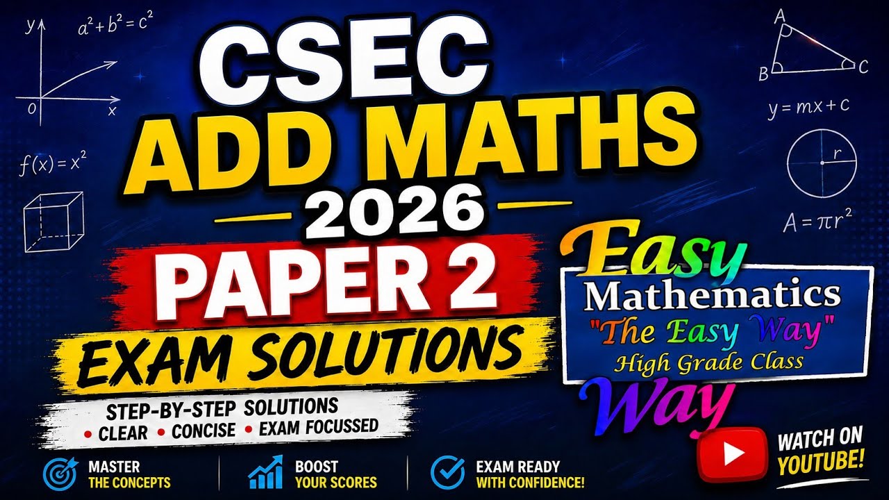 CSEC Add Maths 2026 Paper 2 Solution - Question 1
