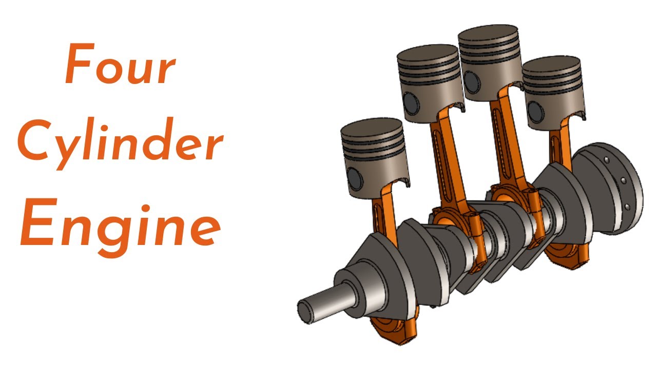 Solid work Tutorial __#12 || Four Cylinder Engine || Assembly and motion study |