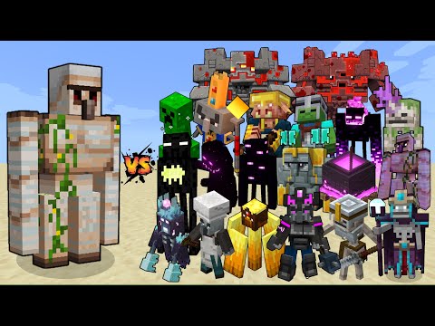 Iron Golem vs Minecraft Dungeons Mobs - Minecraft Mob Battle 1.21