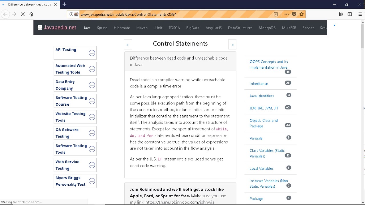 Difference between dead code and unreachable code in Java. | javapedia.net