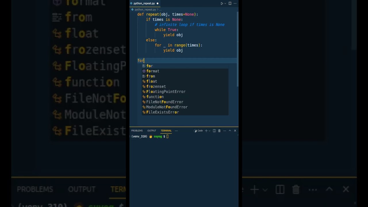 39 - Python Iterator Magic: Using itertools.repeat to Simplify Repetitive Tasks #python #coding