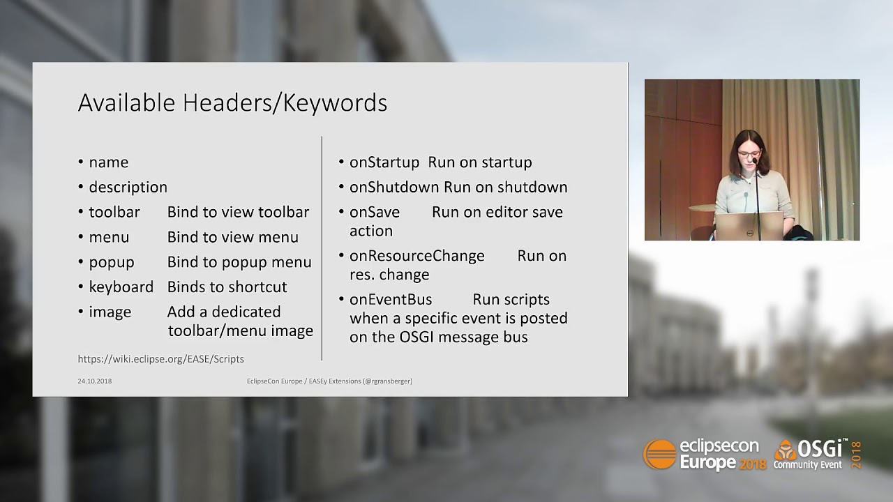 EASEy IDE extensions without Plugins | EclipseCon Europe 2018