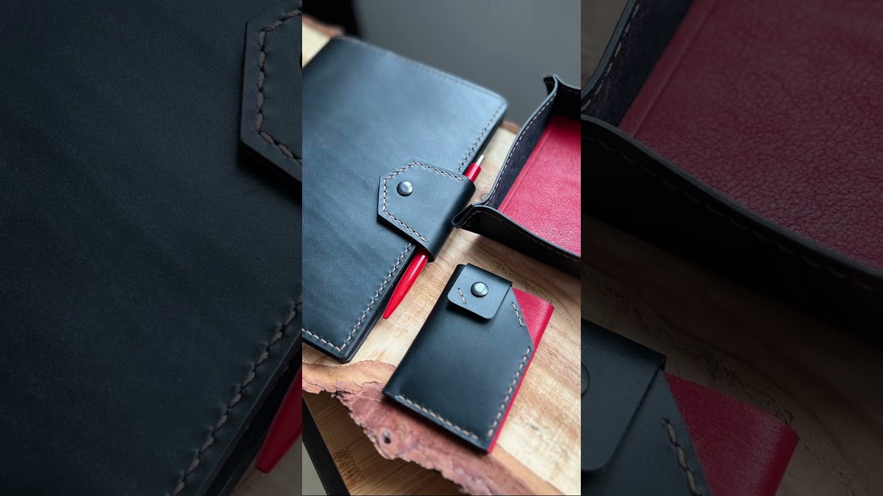 Leathercraft DIY Gift Set 🎁A set of 3 PDF patterns — Notebook Cover, Slim Card Holder & Tray