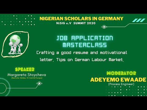Job Application Masterclass Crafting a good resume and motivational letter.