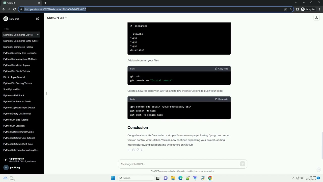 python django e commerce project github