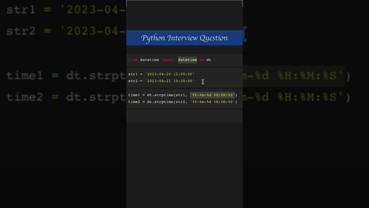 Calculate Time Difference in Python | Interview Question