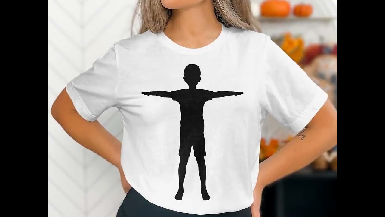 Boy Silhouette SVG, Standing with Arms Spread Wide Clipart, Kid with Open Arms Vector, Playful Pose