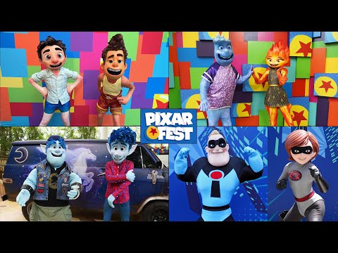 Pixar Fest 2024 Character Montage at Disneyland Resort - w/Alberto, Luca, Ian & Barley, Wade, Ember+
