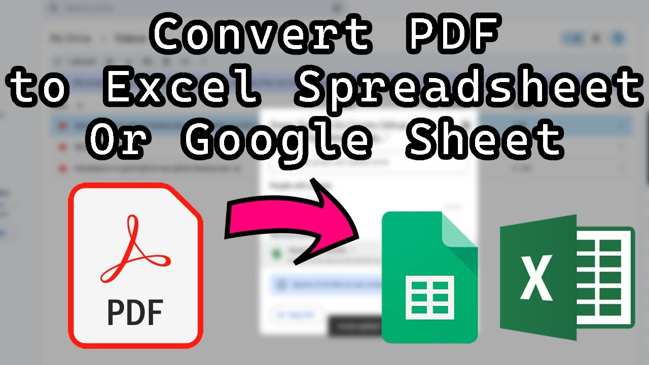 Convert PDF to Excel or Google Sheet File