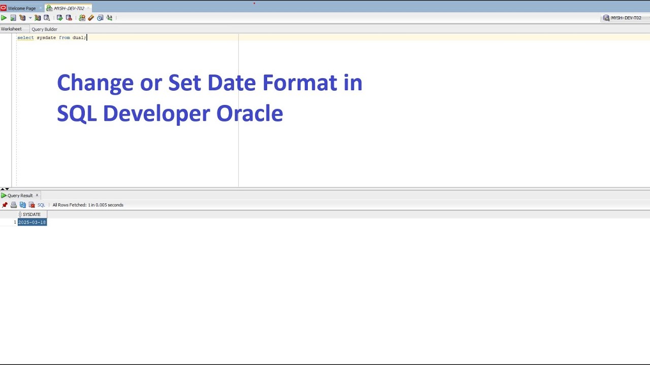 Change date format SQL Developer Oracle