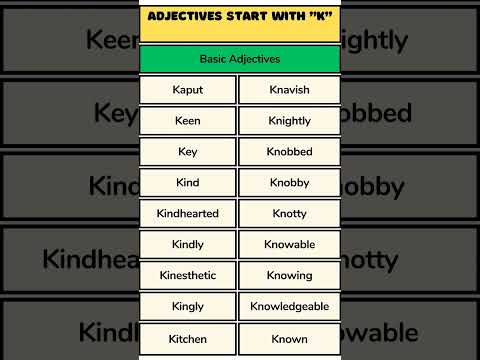 "Adjective Start with K" #learnenglish #shorts #viral #trending