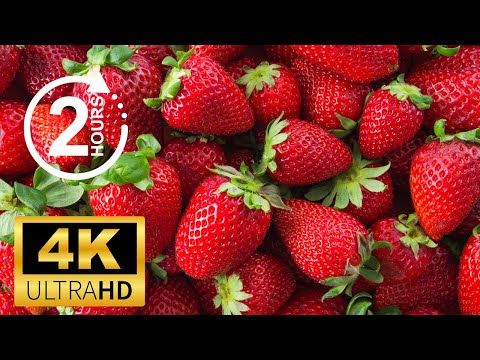Strawberry Fruits 4K Wallpaper For PC (No Sound), perfect for studying, meditation, working, 2 Hours