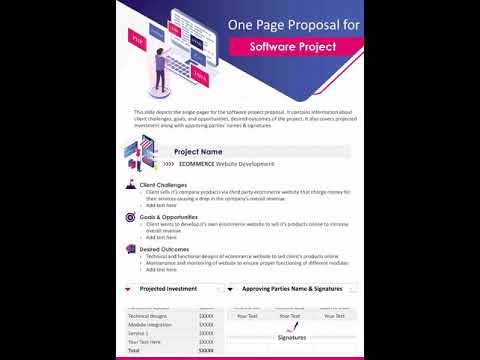 One Page Proposal For Software Project Presentation Report Infographic Ppt Pdf Document