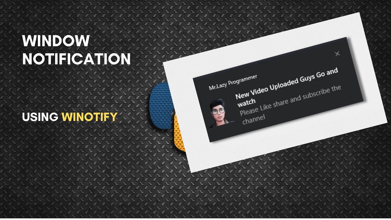 Send Window Notification | Using winotify | Python Tutorial | #mrlazyprogrammer #mr #python