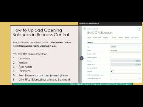 Upload Opening Balances(Bank Account) in Business Central #opening #balance #bank #generalledger #gl
