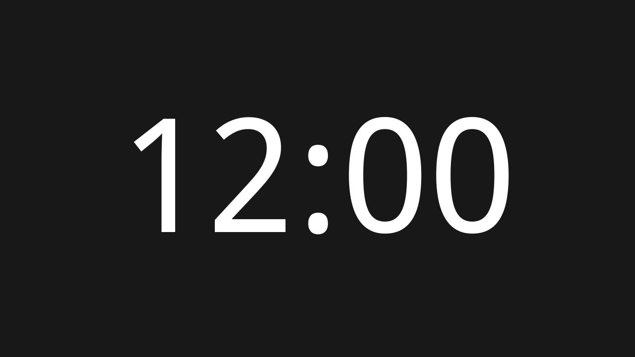 12 Minute Countup [No Copyright Timer]