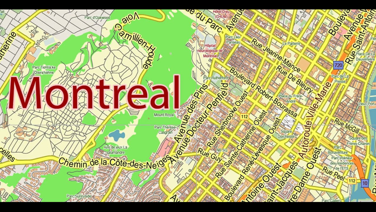 Montreal canada Vector Map 13B Editable