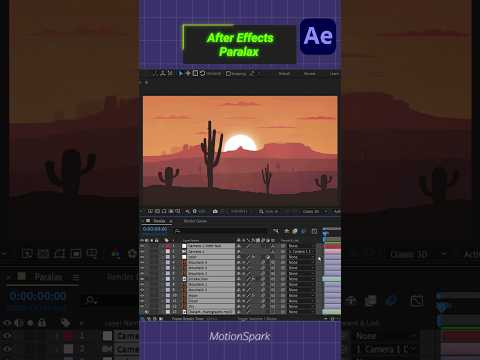 Camera 3D Parallax Landscape Animation in After Effects Tutorials.#tutorial