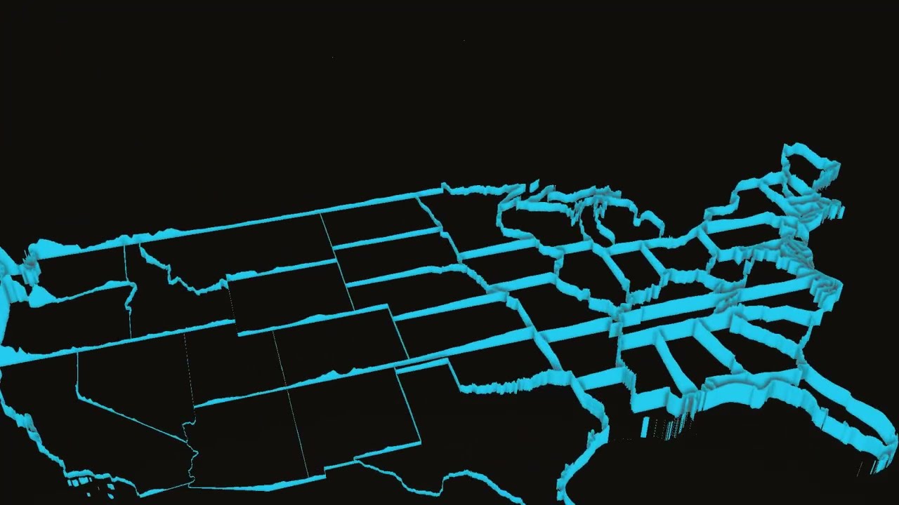 A 3D Map of U.S. State Border Precipitation