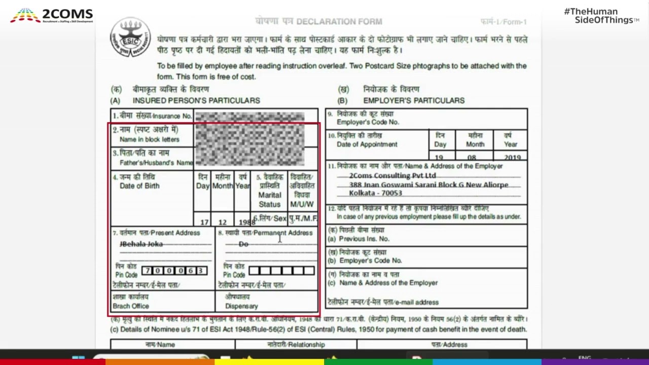 ESIC Form 1 – Essential for New Joiners!