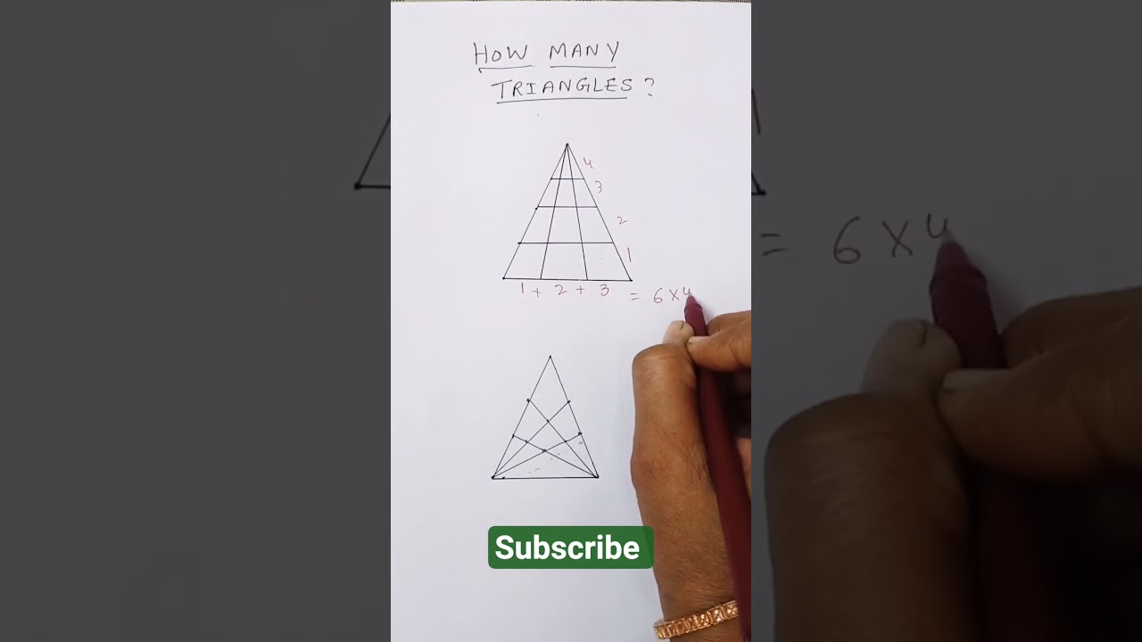 Only 1% Know this Trick II Count Triangles without Counting #counting #triangles #youtubeshorts