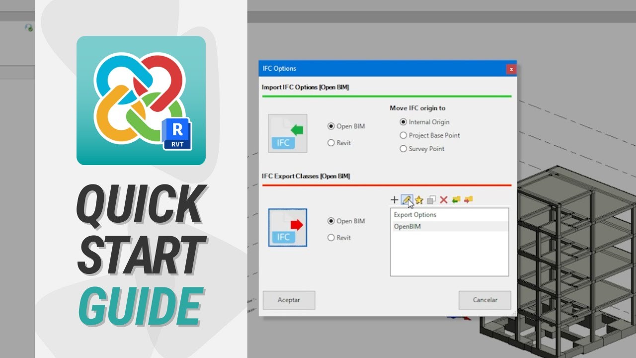Plugin Open BIM - Revit: configuración de opciones IFC