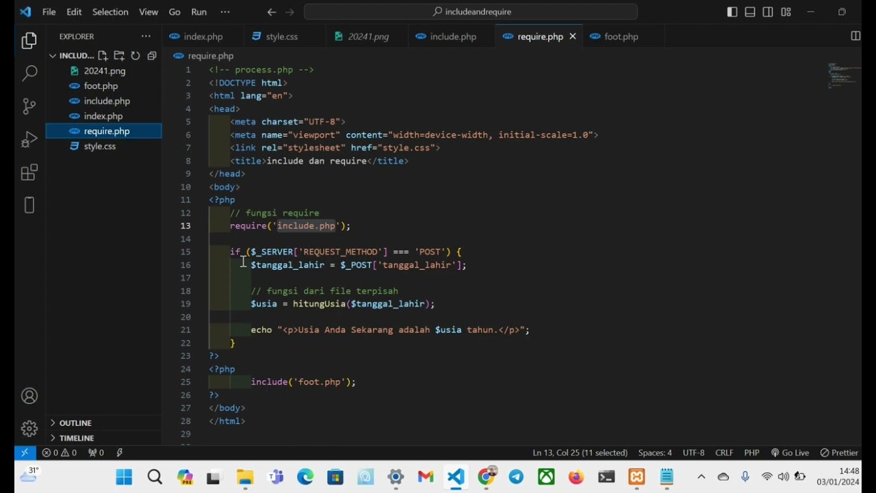 Penggunaan Include dan Require di dalam Bahasa Pemrograman PHP