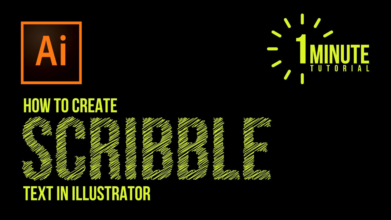 How to create Scribble text effect in illustrator | 1 minute tutorial