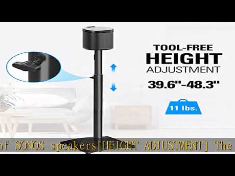 Mounting Dream Speaker Stands for SONOS ONE, ONE SL, Play:1, Height Adjustable Up to 48.3", Set of