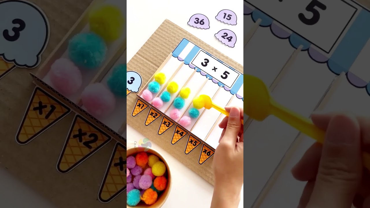 Kids Activity 🧩 | Ice Cream Sundae Math #printables #chanafavors #kidsactivities #numbers