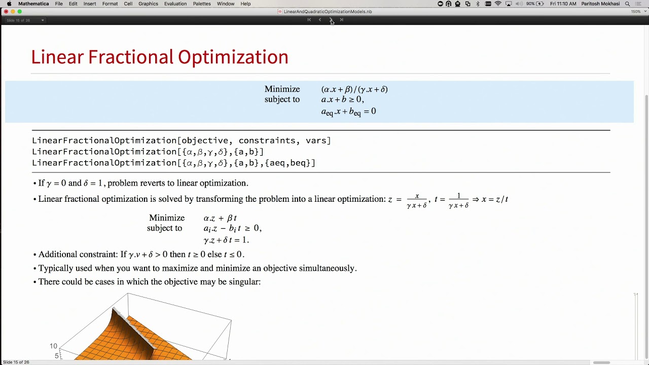 Linear and Quadratic Optimization Models