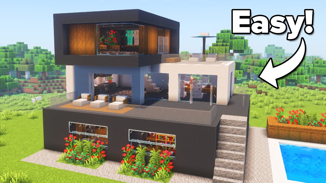 Minecraft: How to Build a Modern House | Tutorial🏠 - マイクラビルダーズ