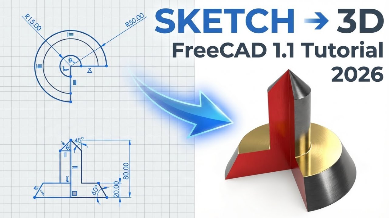 FreeCAD 1.1 - Complete Beginner Tutorial Step by Step Exercise 3
