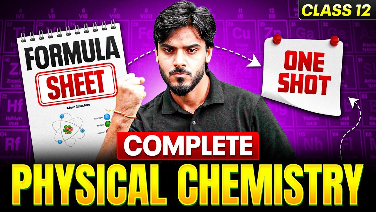 Physical Chemistry Class 12 One Shot 🔥 | Complete Formula Sheet | Boards 2026