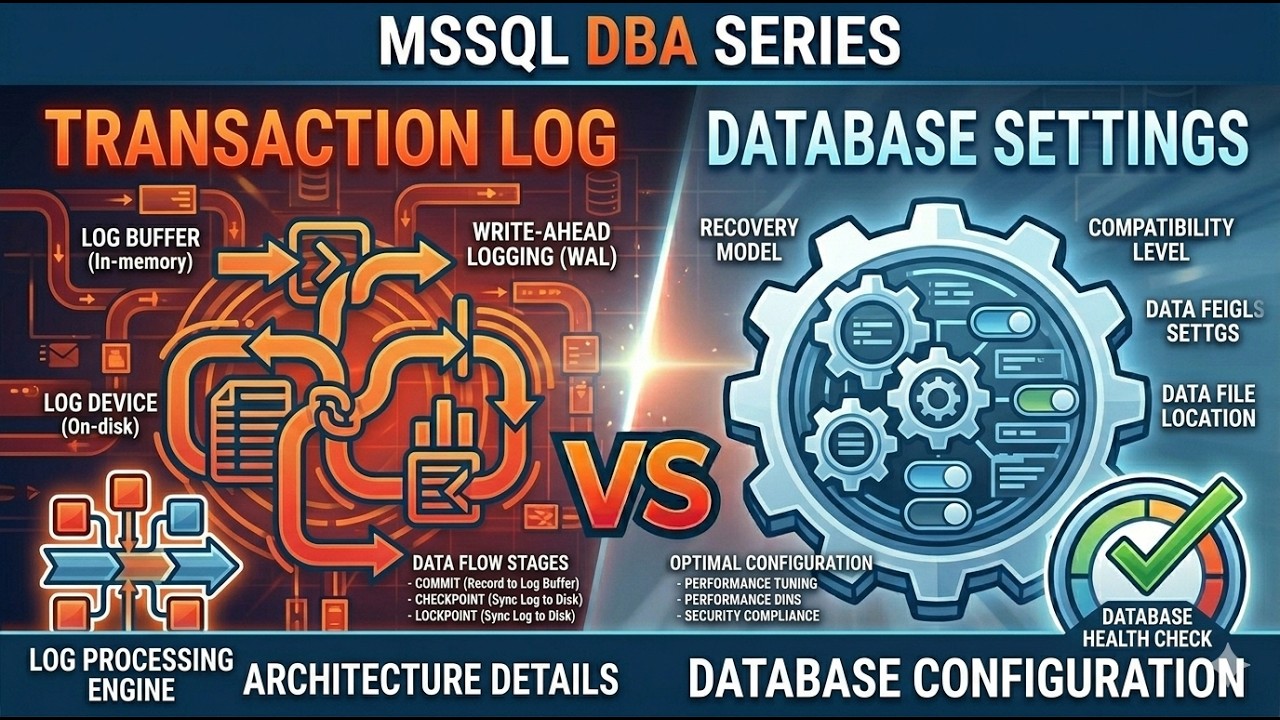Part 4 - Transaction Log Architecture & database settings.