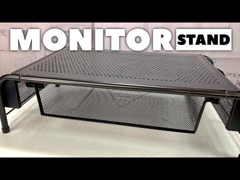 Metal Desk Monitor Stand Riser with Organizer Drawer Review
