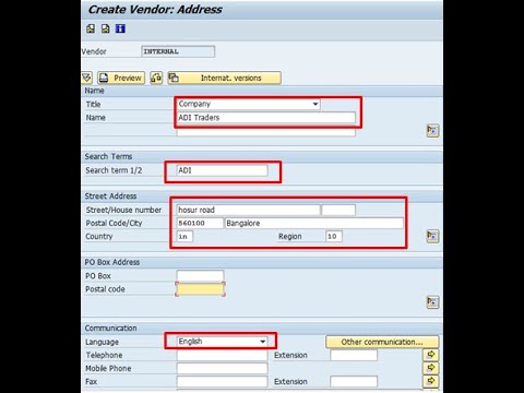 How to create vendor master in SAP