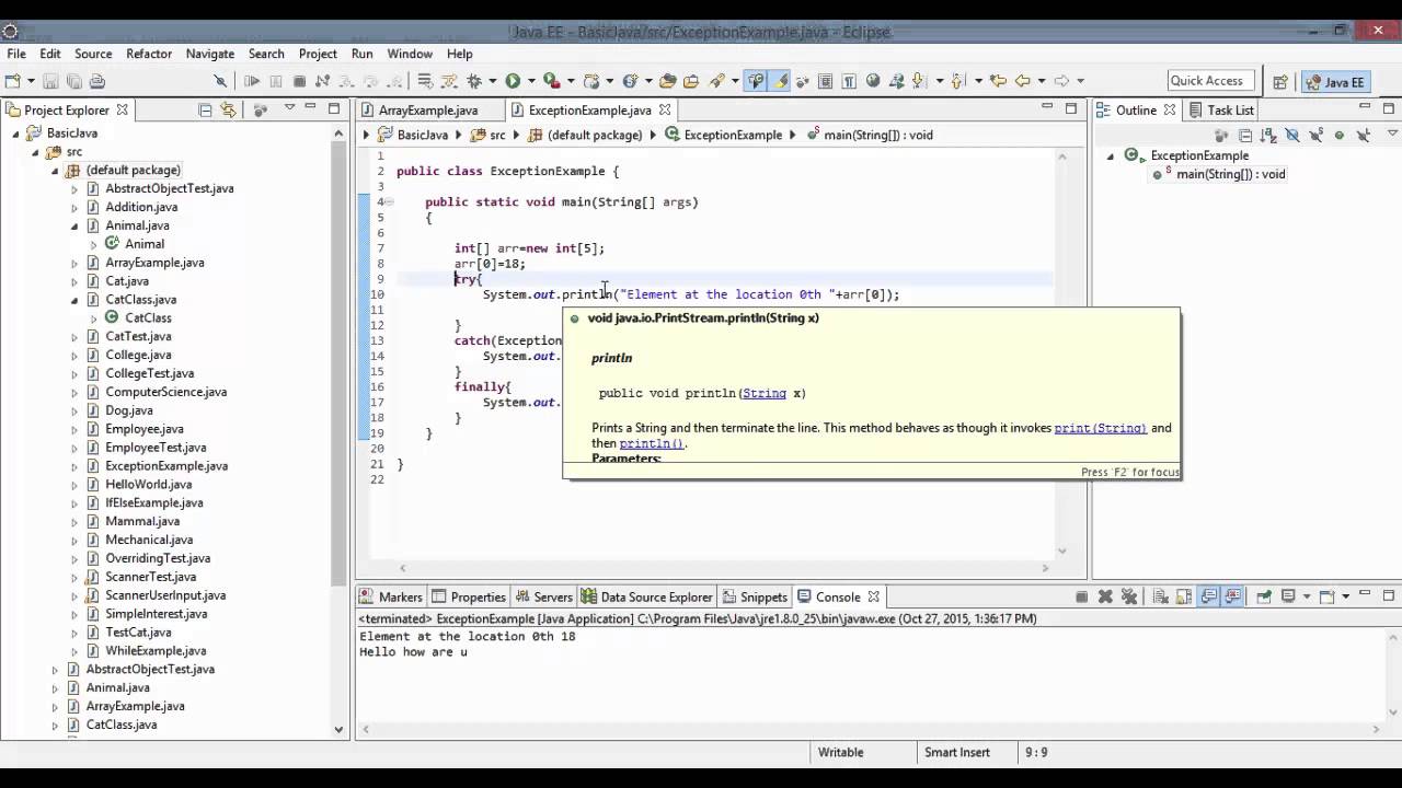 Java Programming tutorial : finally block in java