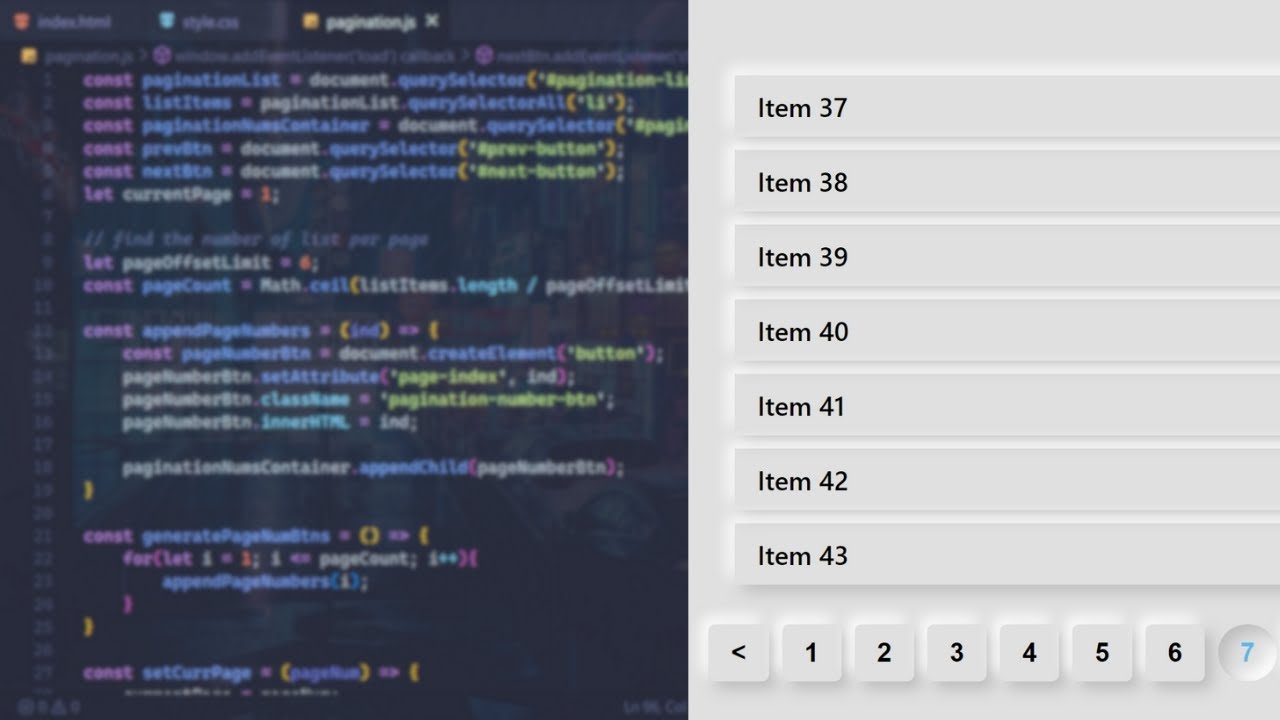 Coding a fully Functional Responsive Pagination in Vanilla Js. asmr keyboard🎹 + Lofi ❤🔥