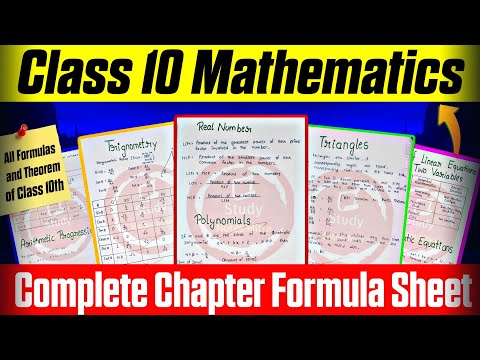 Class 10 Maths All Chapter Formulas | Class 10 Maths Formula Sheet | Standard + Basic | CBSE Board