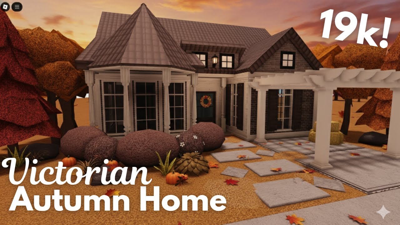 🕯️19k! no gamepass autumn victorian house [ bloxburg exterior build ]