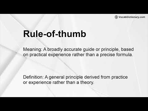 Rule-of-thumb Meaning
