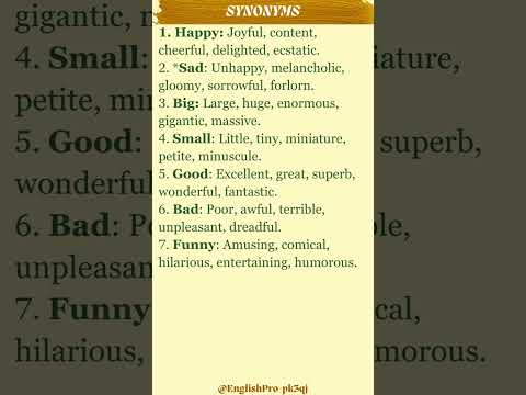 Synonyms #languagelearning #yourlanguage#english