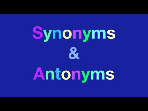 Synonyms and Antonyms - ESL - Synonyms & Antonyms - English Vocabulary Words With Examples