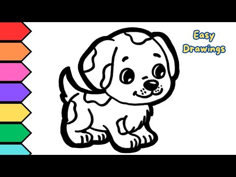 How to Draw a Cute Puppy Step by Step | Easy Drawing and Coloring for Kids | Fun Art for Beginners