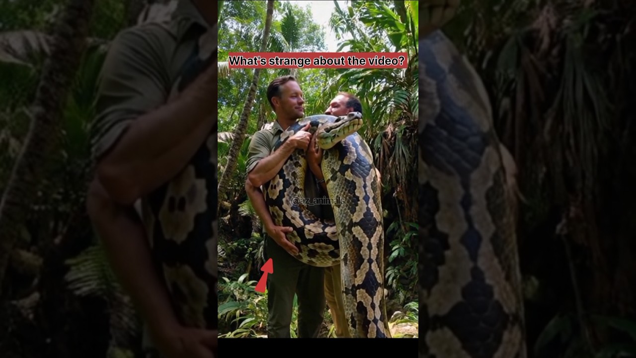 What's strange about the video? #animals #python #short