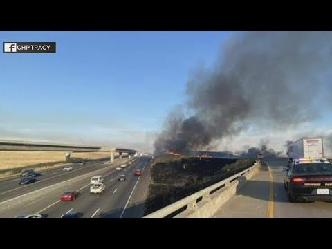 Arson suspected as cause of I-580 fires near Tracy