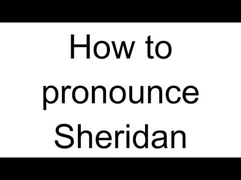 How to Pronounce Sheridan (English)