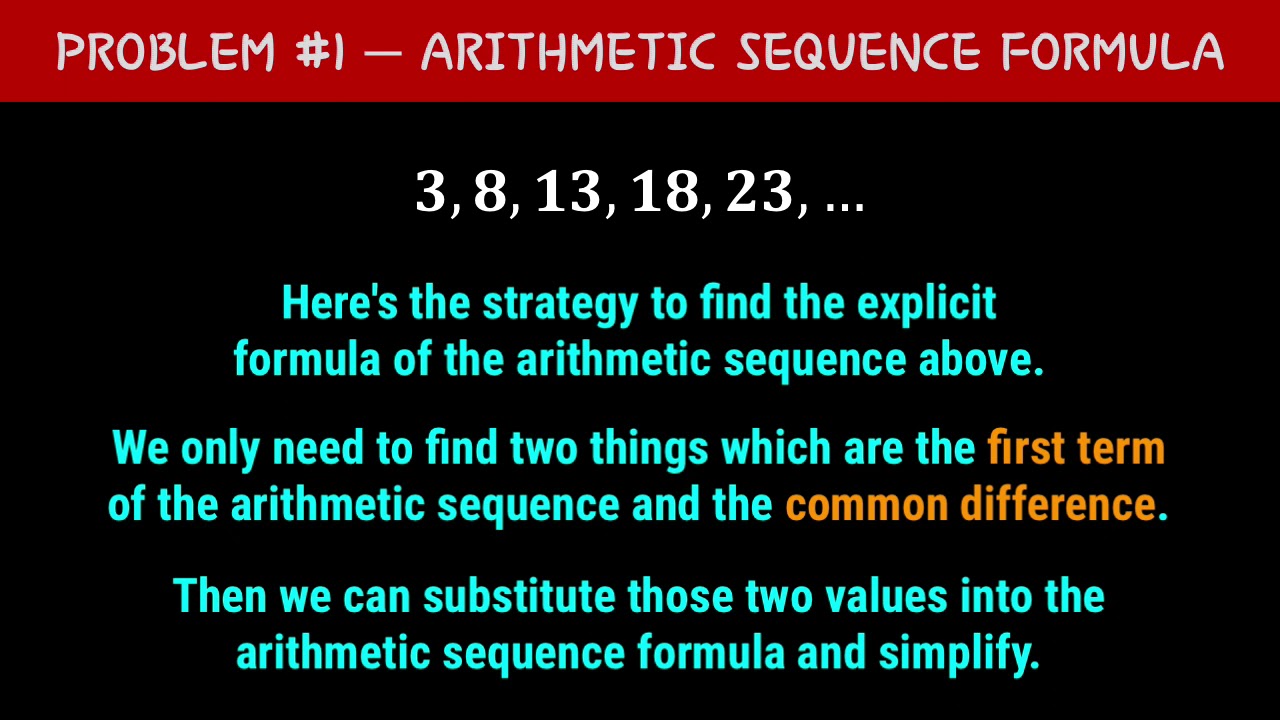 Arithmetic Sequence Formula Problem #1